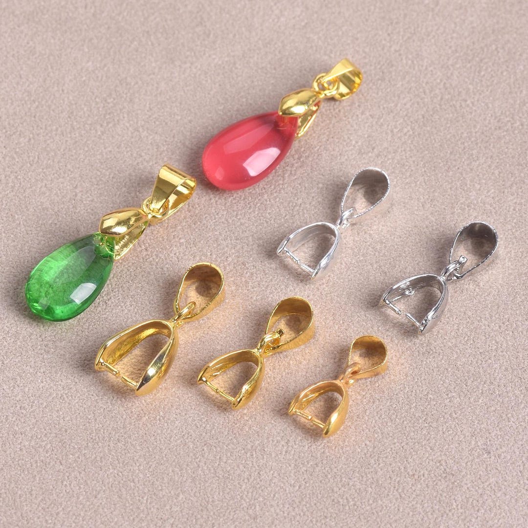 20pcs Gold/silver/platinum Metal Bails Connectors Bale Pinch Pendant ...