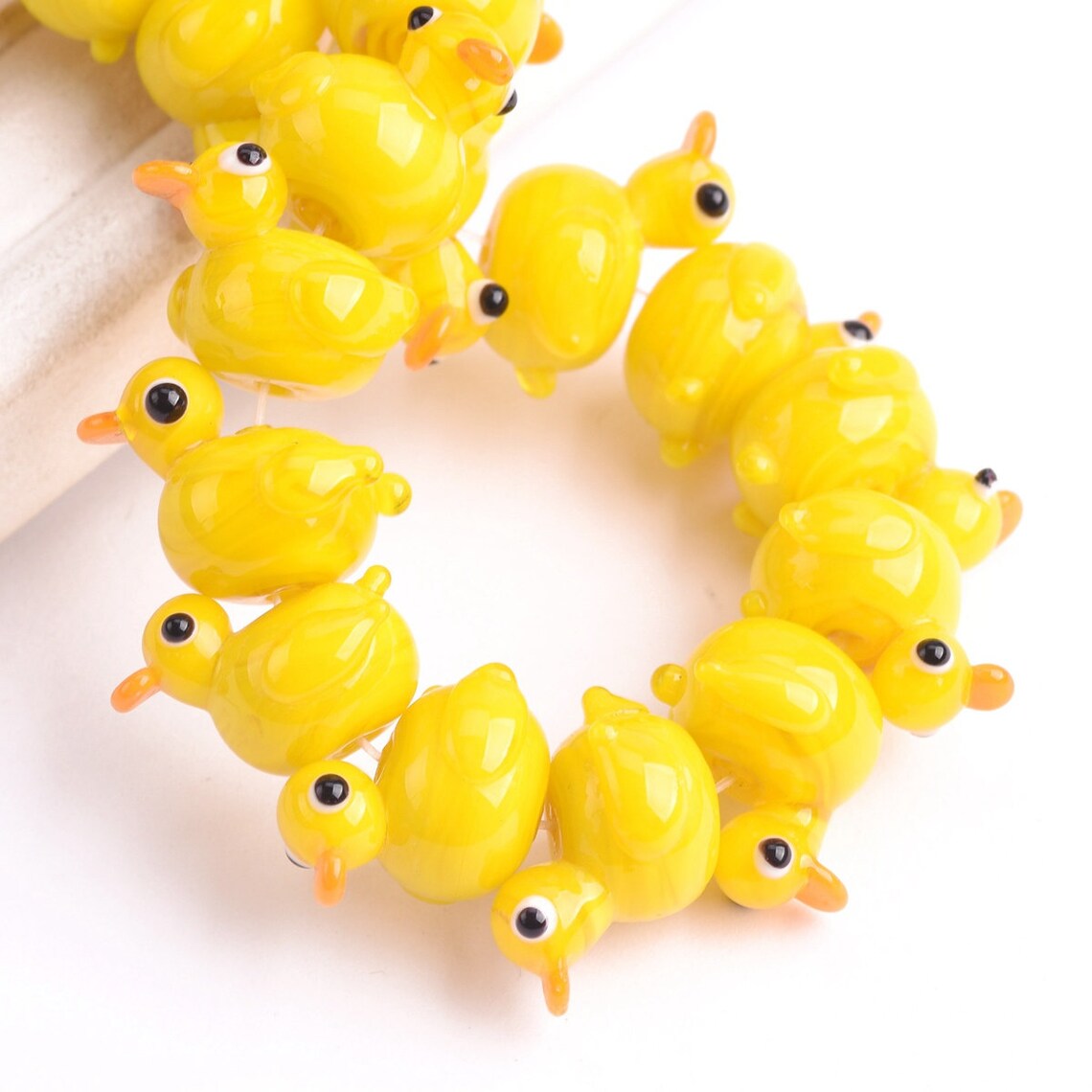 5pcs Yellow Duck Shape 16x15mm Handmade Lampwork Glass Charm - Etsy