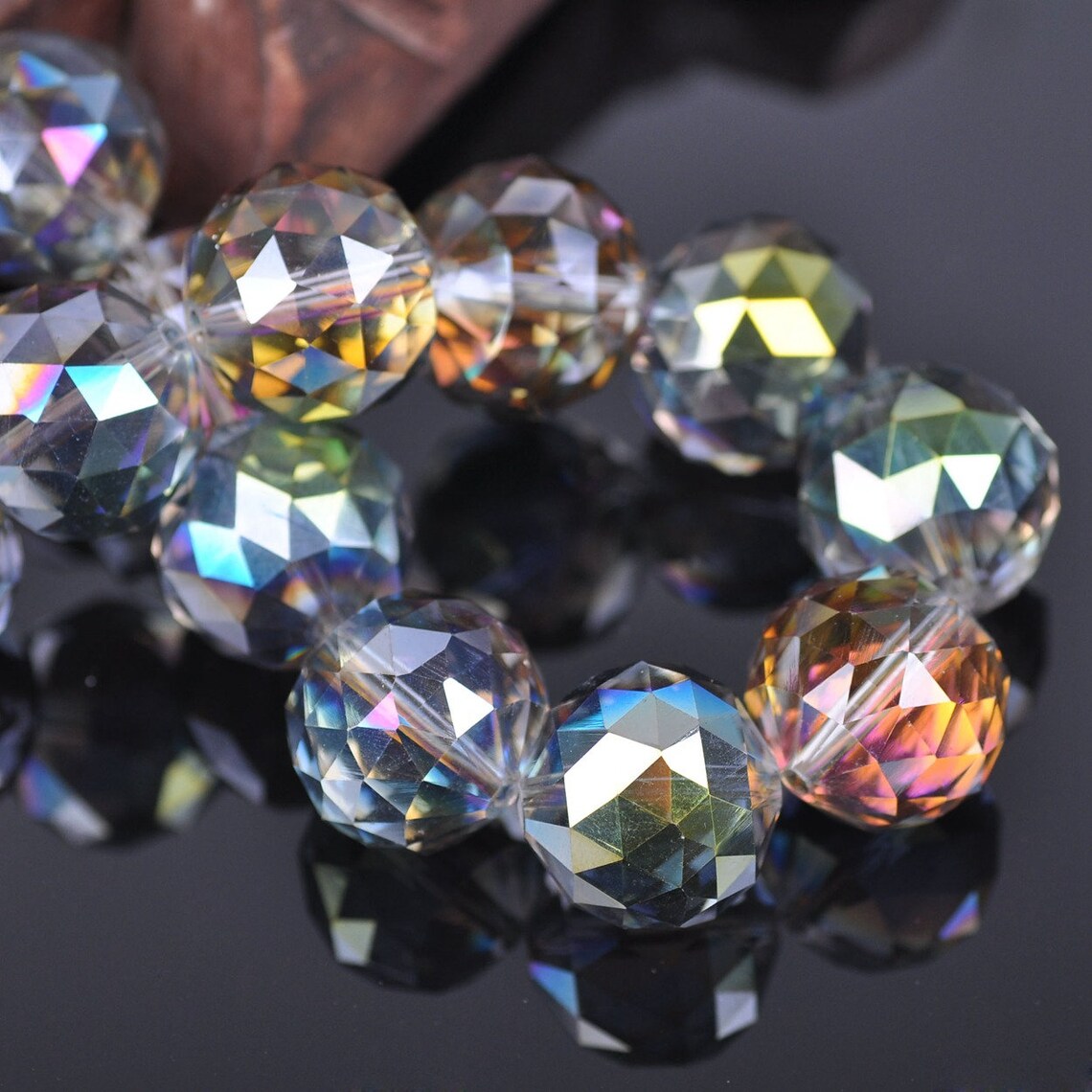 5pcs 20mm Big Round Faceted Crystal Glass Loose Beads for - Etsy