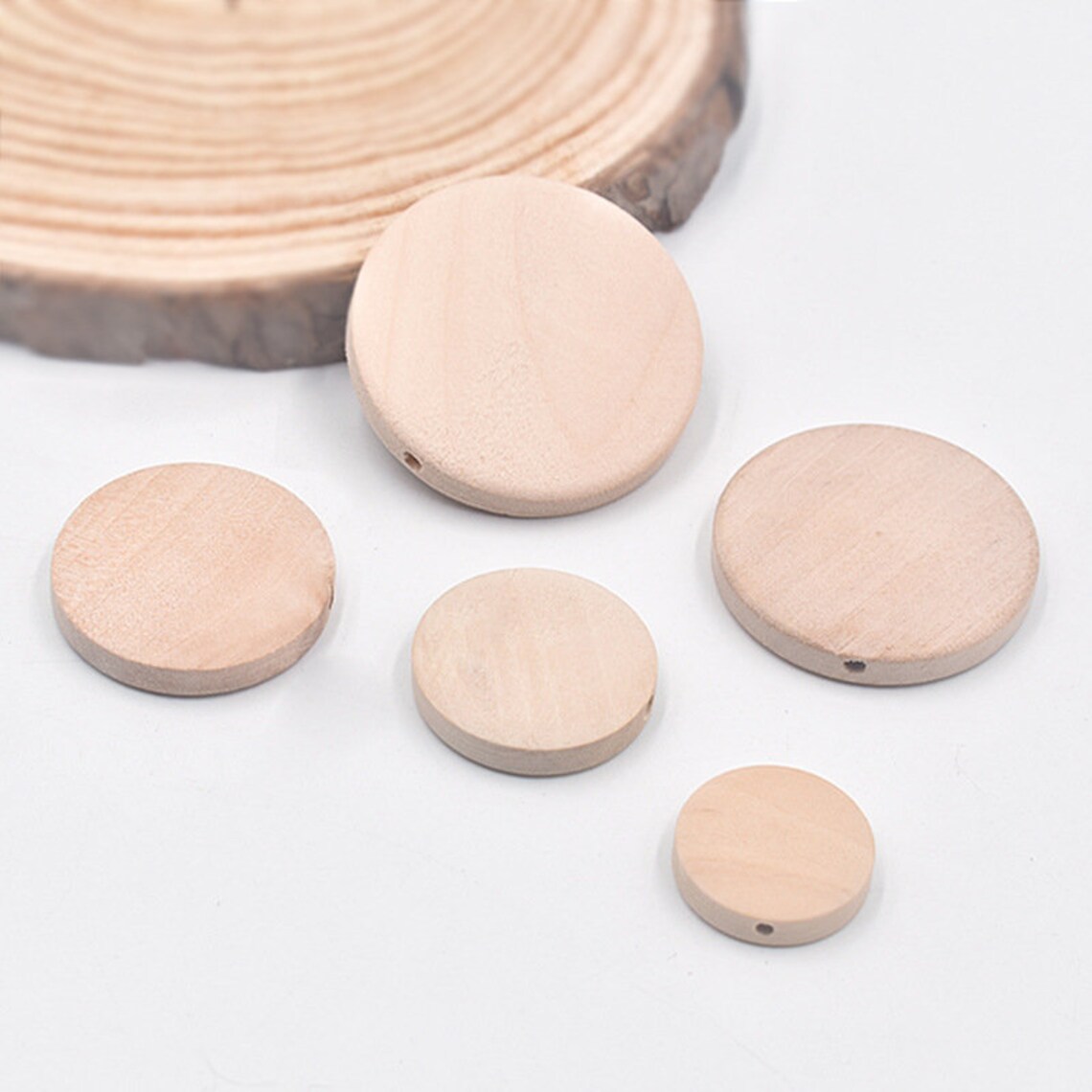 Flat Round Coin Shape Natural Wood 15mm 20mm 25mm 30mm 35mm - Etsy