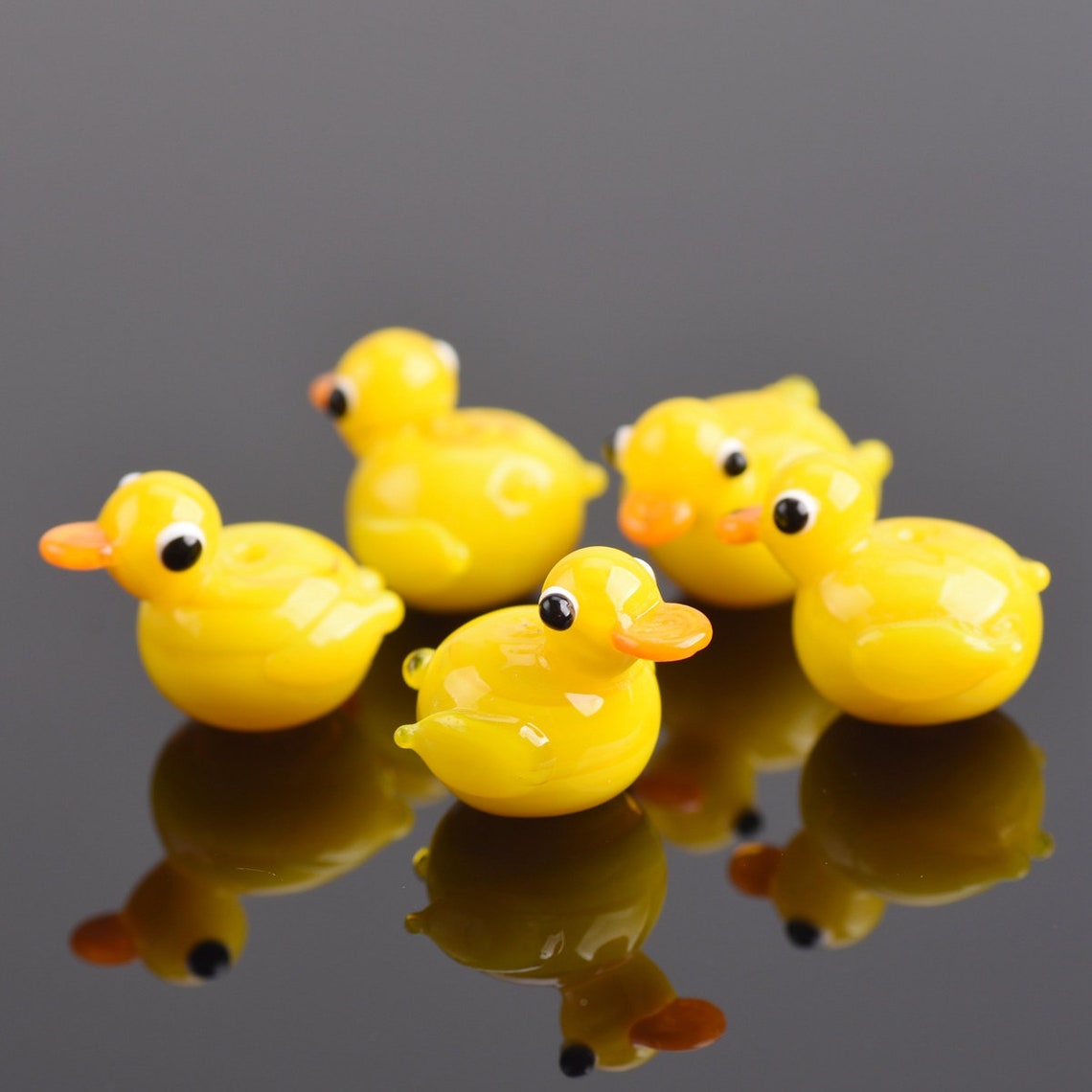 5pcs Yellow Duck Shape 16x15mm Handmade Lampwork Glass Charm - Etsy