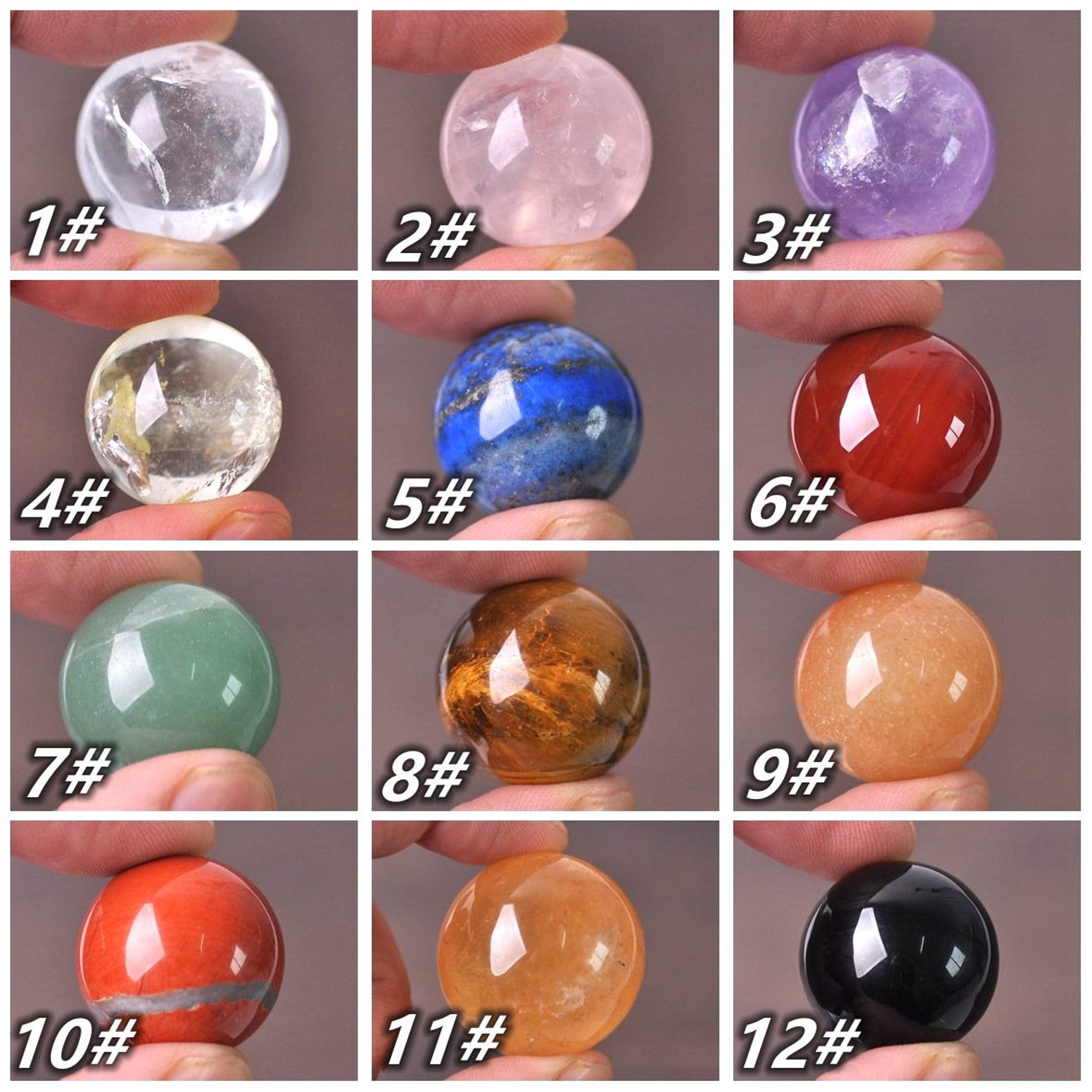 Natural Stone Sphere Ball 20mm/30mm/40mm/50mm/60mm/70mm/80mm/90mm/100mm ...