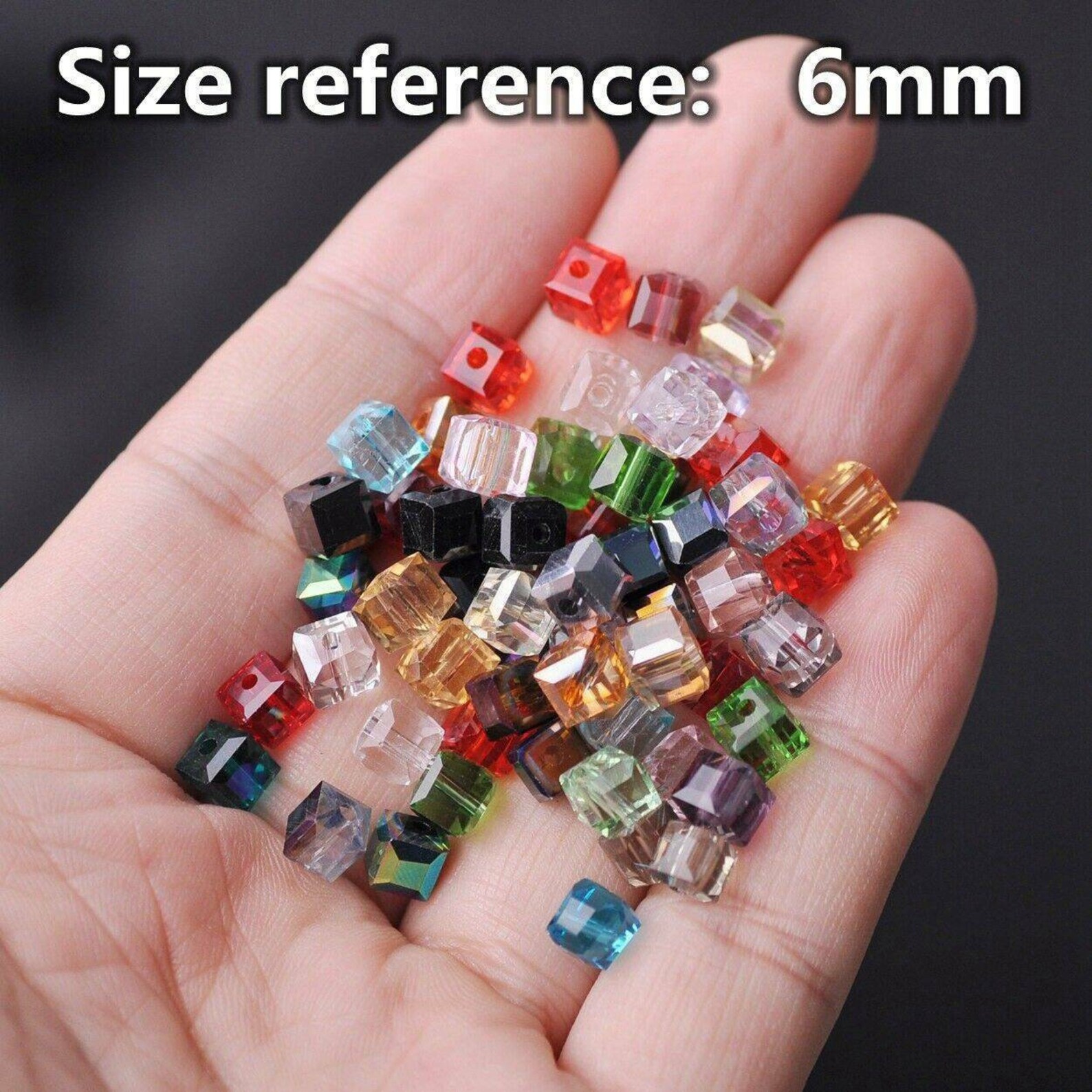 Cube Faceted Crystal Glass 3mm 4mm 6mm 8mm 10mm Loose Beads - Etsy