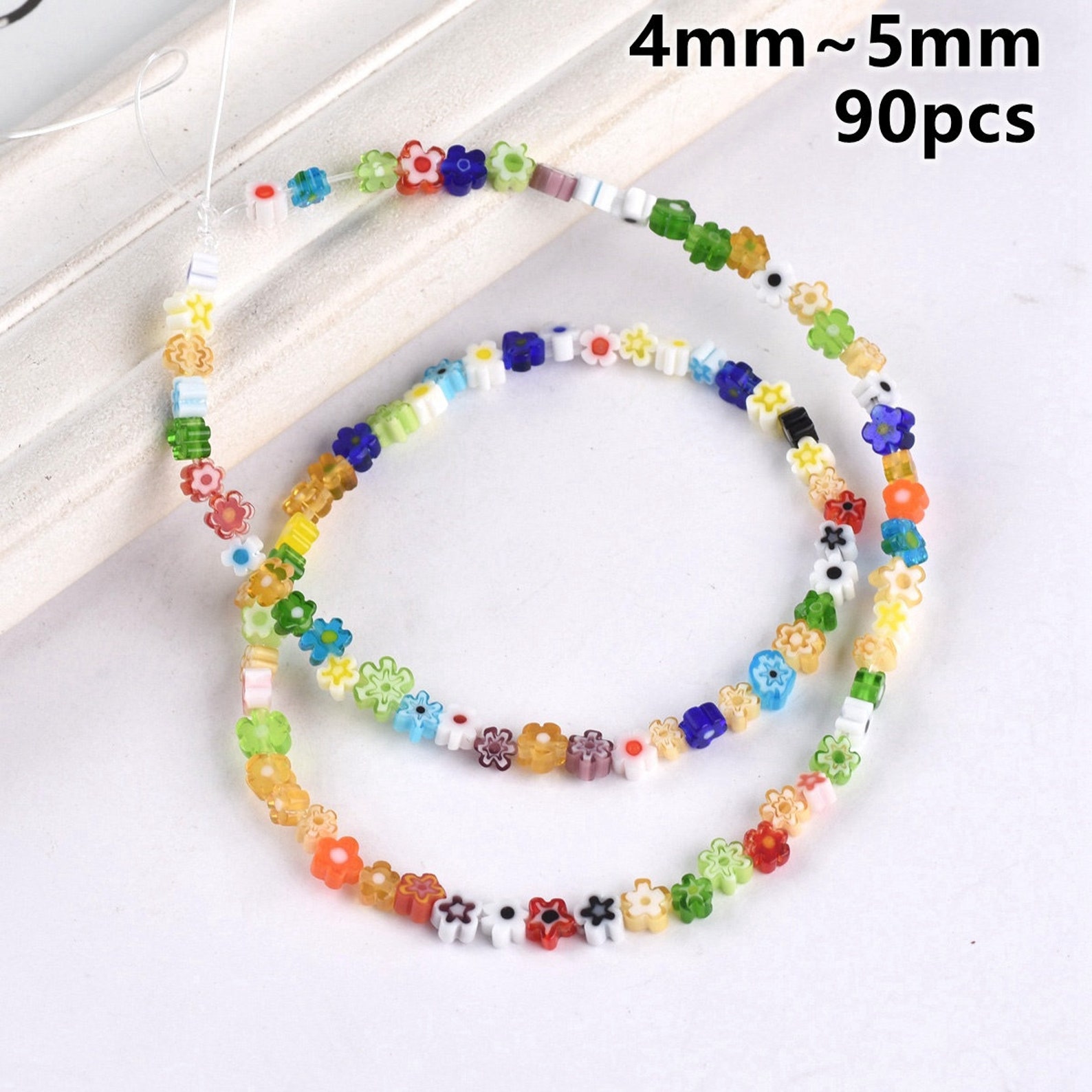 1 Strand Flat Flower Shape 4mm9mm Random Mixed Millefiori - Etsy
