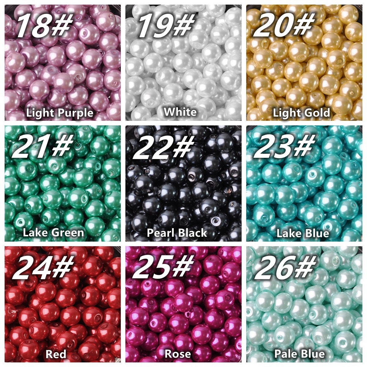 Round Glass Pearl Loose Spacer Beads 4mm 6mm 8mm 10mm 12mm - Etsy