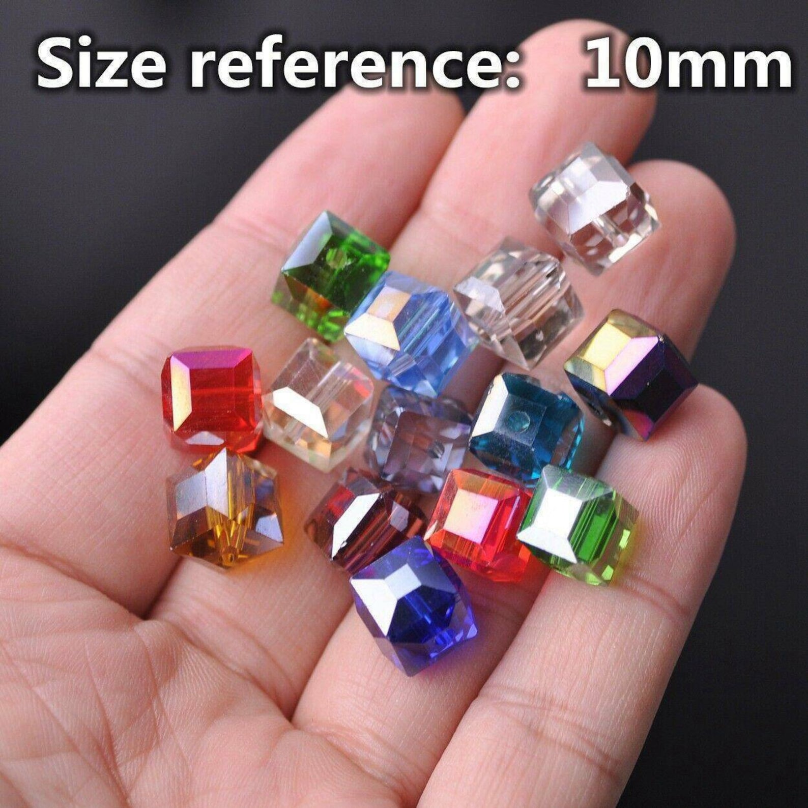 Cube Faceted Crystal Glass 3mm 4mm 6mm 8mm 10mm Loose Beads for Jewelry ...