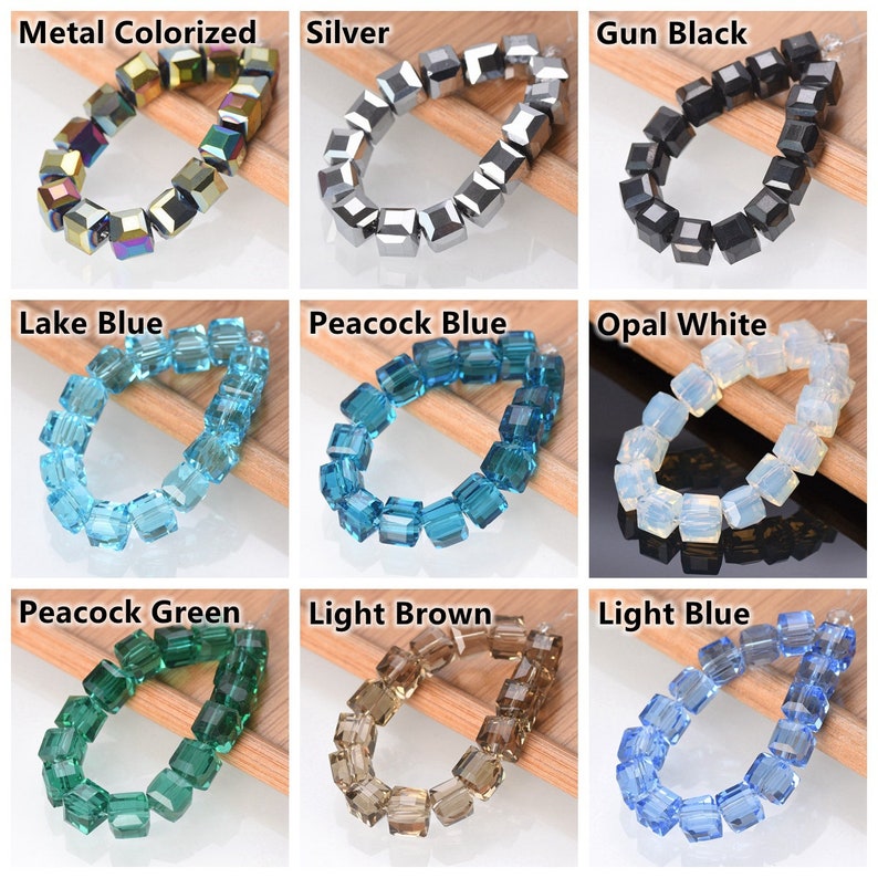 Cube Faceted Crystal Glass 3mm 4mm 6mm 8mm 10mm Loose Beads - Etsy