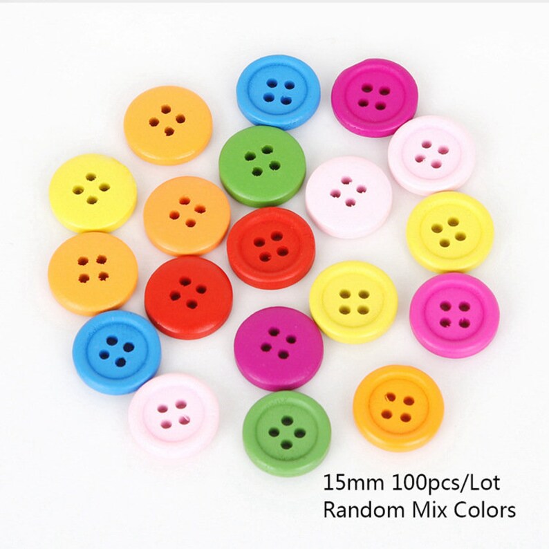 15mm/20mm/25mm/30mm Mixed Colors Round Shape 4 Holes Pattern | Etsy