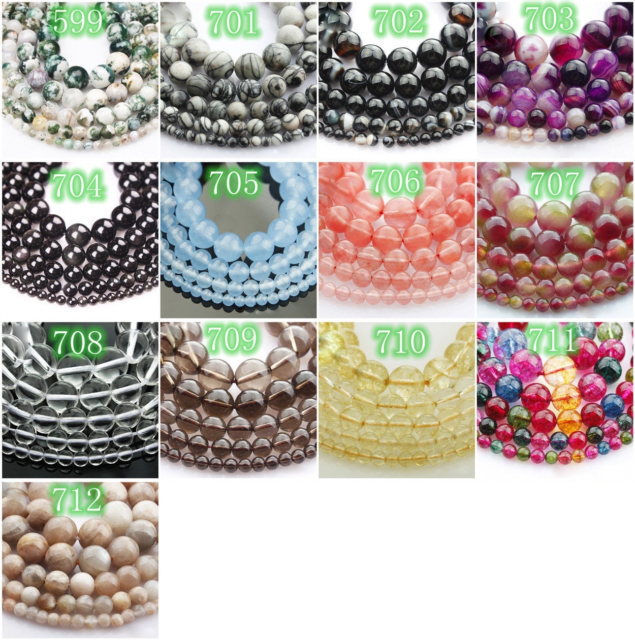 15/strand Natural Gemstone Round Stone Loose Beads - Etsy