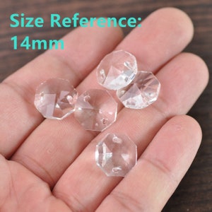 2 Hole Octagon Prism Clear Faceted Crystal Glass Beads Wholesale Bulk ...