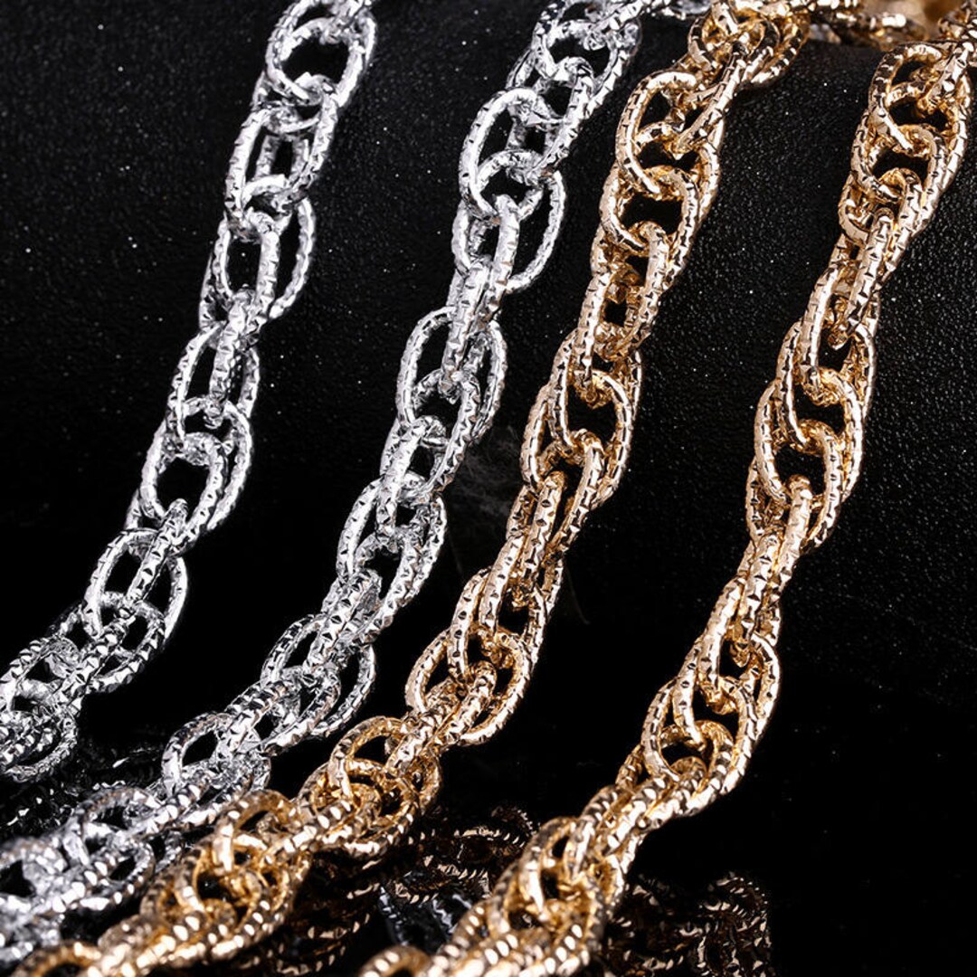 1meter3.2ft, Bulk 9.5mm Iron Metal Chain, Light Gold/silver Plated, Cut ...