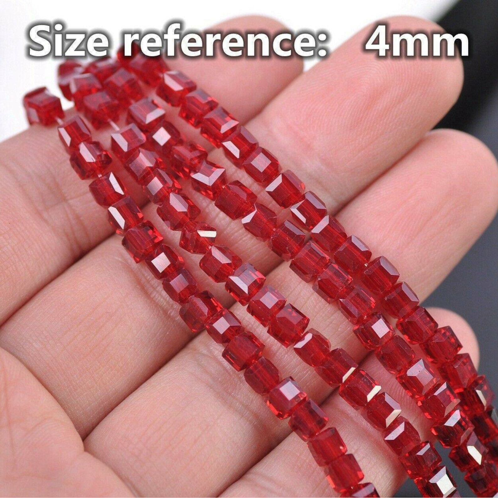 Cube Faceted Crystal Glass 3mm 4mm 6mm 8mm 10mm Loose Beads - Etsy
