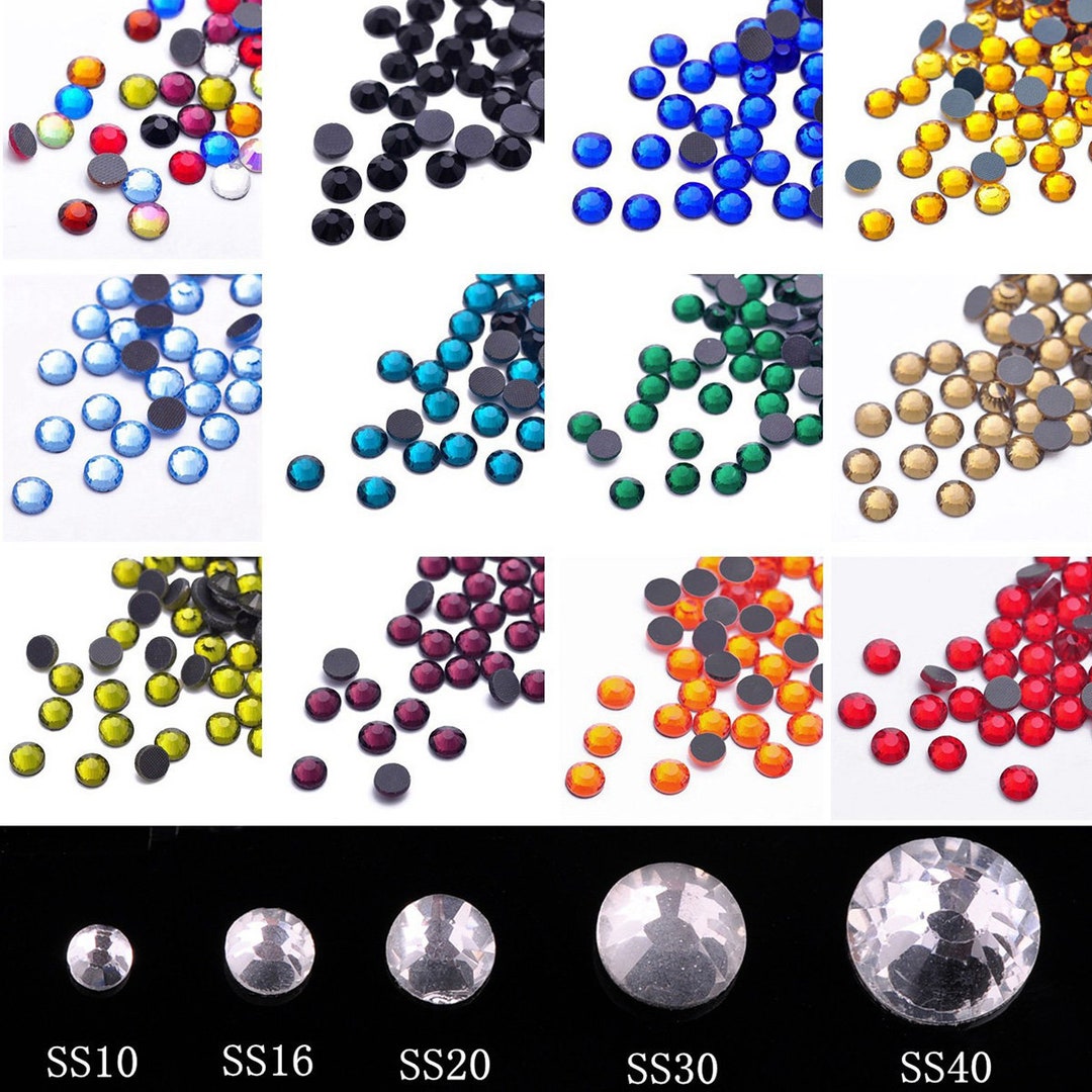 Wholesale SS10 SS16 SS20 SS30 3mm 4mm 5mm 6mm DMC Hotfix Iron-on Flat ...