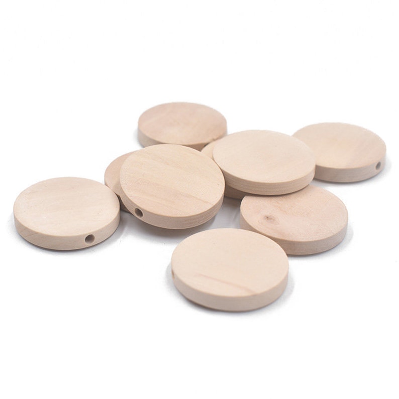 Flat Round Coin Shape Natural Wood 15mm 20mm 25mm 30mm 35mm - Etsy