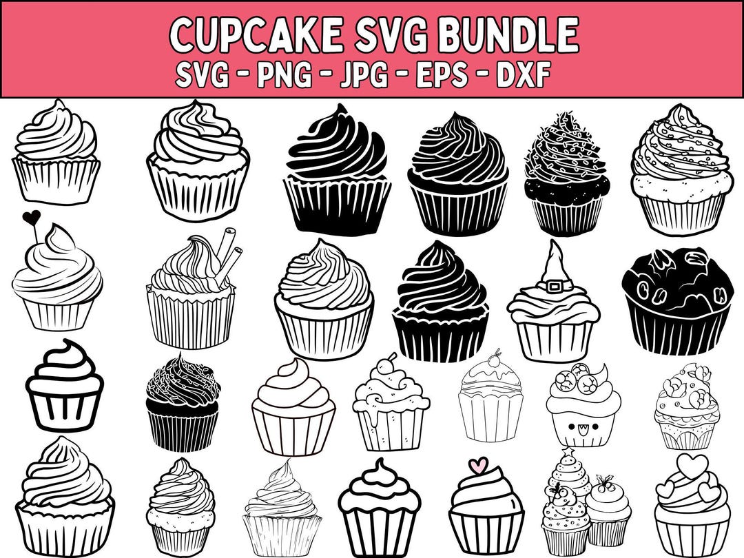 Cupcake SVG File: Birthday Bakery Cuttable Design (digital Download ...