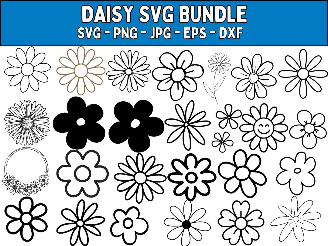 Daisy SVG Bundle: Flower Cut Files for Cricut (digital Download) - Etsy