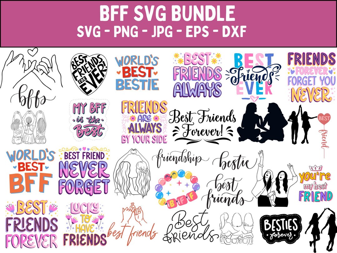 Best Friend Svg Bundle, Friend Svg Bundle, Friendship Svg, Friends ...