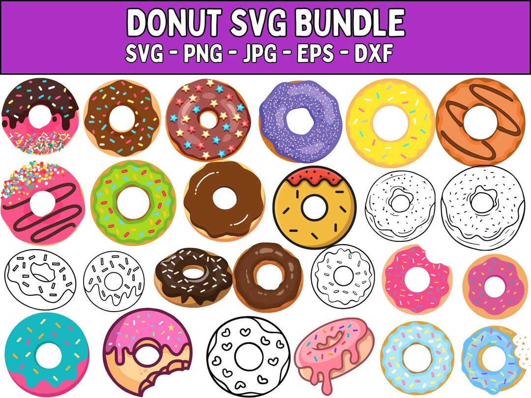 Donut SVG, Donut SVG Bundle, Donut Clipart, Doughnut Svg, Sprinkle ...