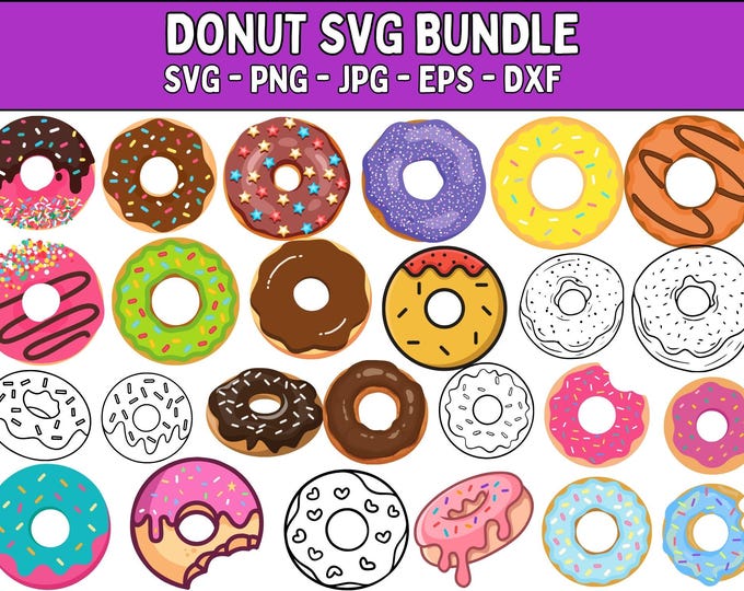 Donut SVG Bundle\ Chocolate Donut SVG\ Doughnut SVG\ Donut Clipart ...