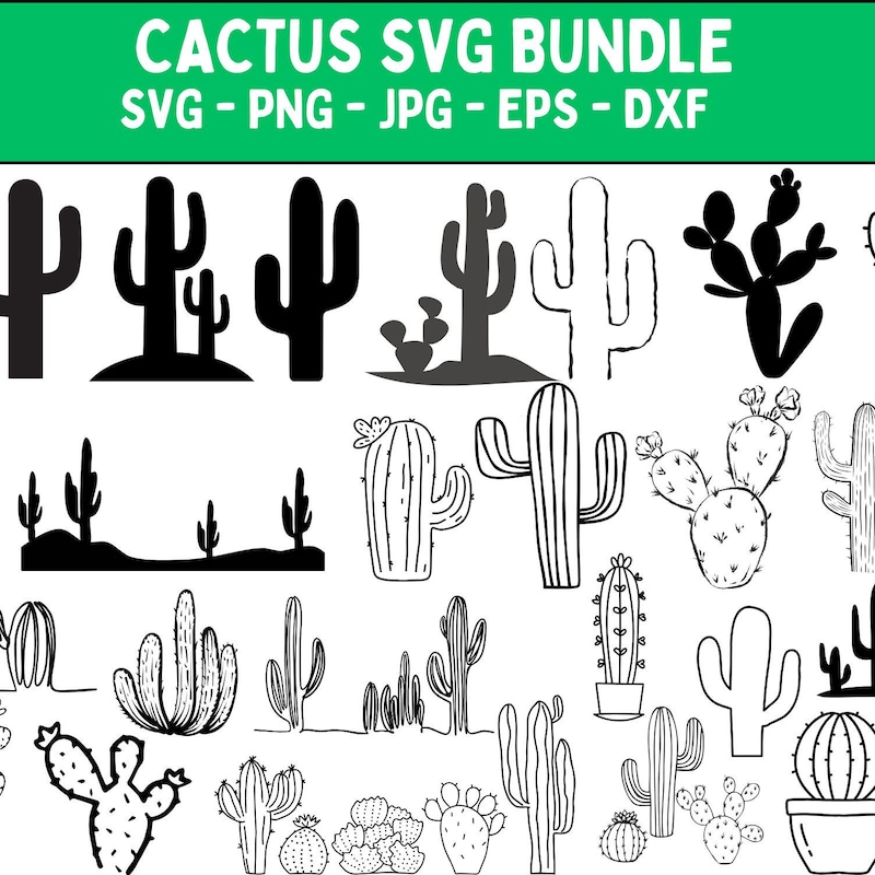 Cactus Png Silhouette - Etsy