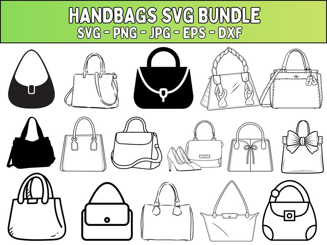 Handbag SVG Bundle, Handbag PNG Bundle, Handbag Clipart, Purse SVG Cut ...