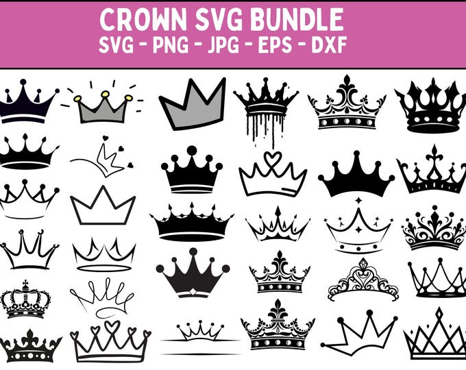 Royal Crown SVG Bundle, King Crown Svg, Queen Crown Svg, Cut Files for ...