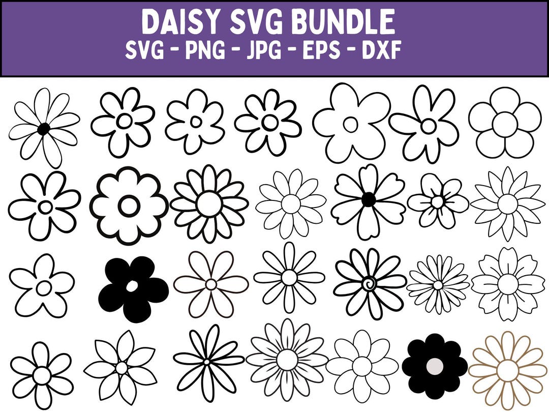 Daisy SVG Bundle: Flower Cut Files for Cricut (digital Download) - Etsy