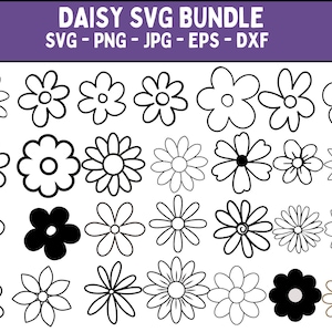 Daisy SVG Bundle: Flower Cut Files for Cricut (digital Download) - Etsy