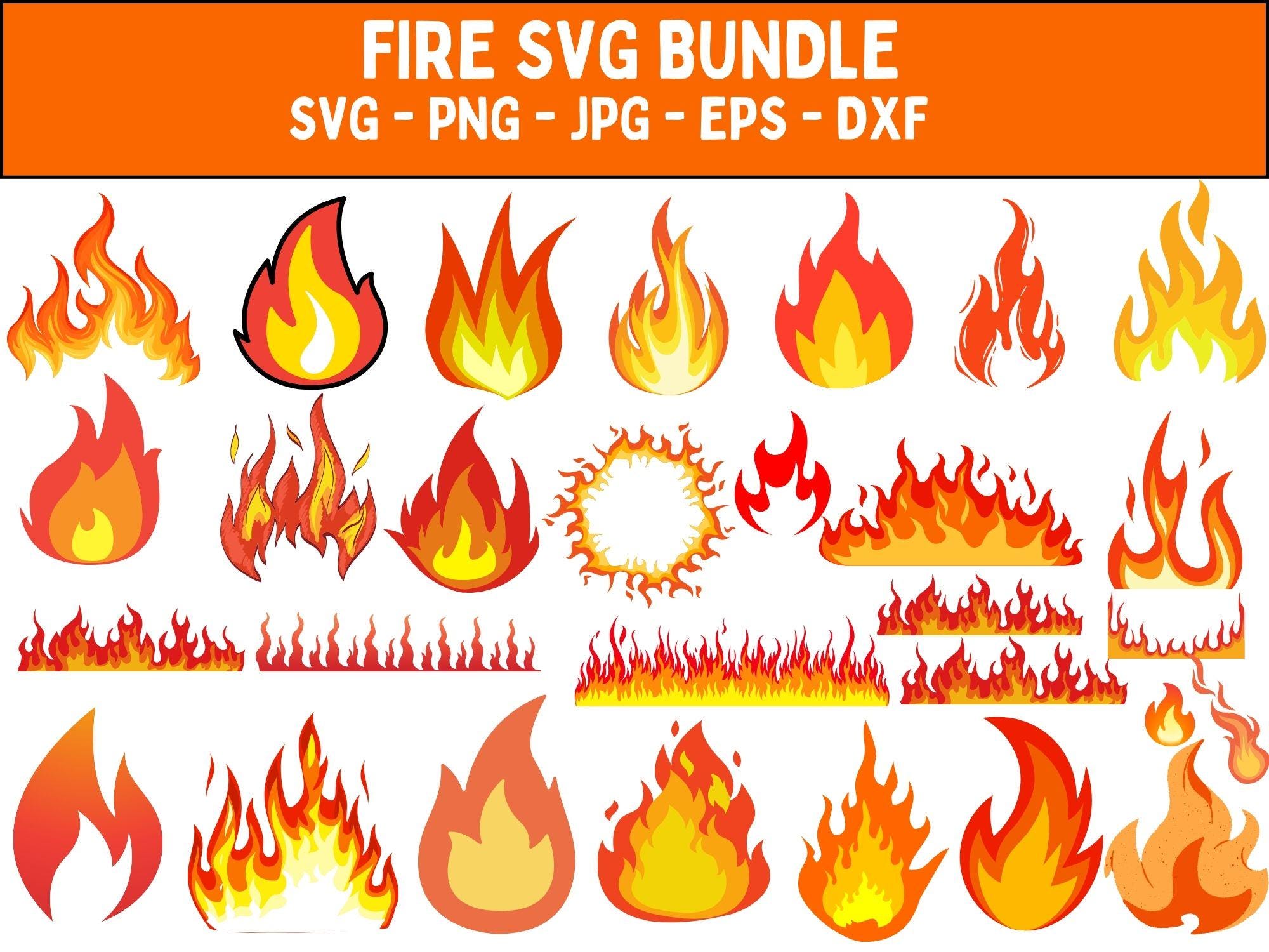 Fire SVG Bundle, Fire Clipart, Fire Svg Files, Fire Flames Svg, Flames ...