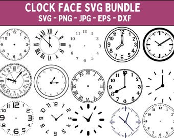 Clock Face Svg, Old Clock Face Svg, Modern Clock Face Design Bundle ...