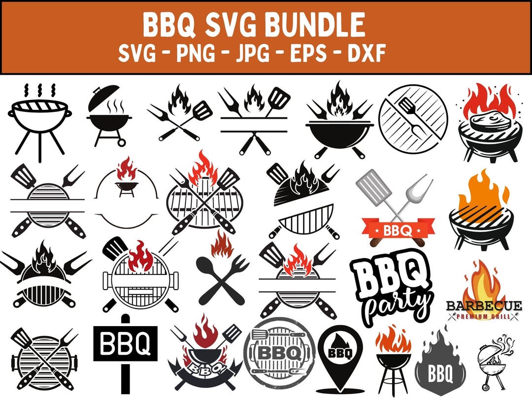 BBQ SVG Bundle: Grilling Clipart, Kitchen Cut Files (digital Download ...