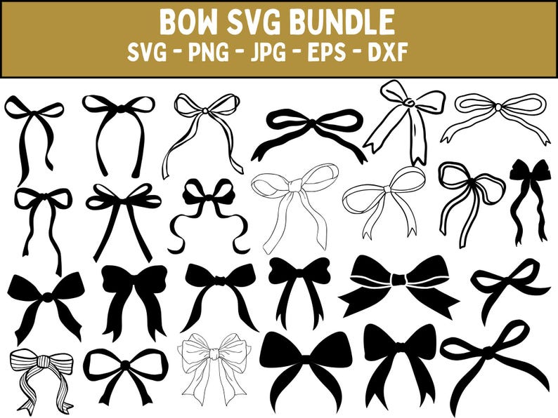 Ribbon Bow SVG Bundle: Coquette Bow Clipart (instant Download) - Etsy