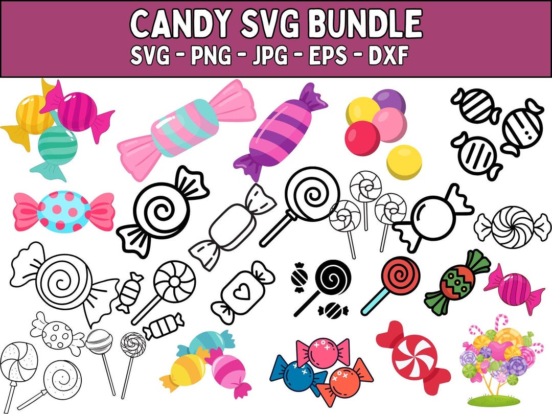 Candy Svg Bundle, Candy Party Svg, Candy Svg, Lollipop Svg, Sweets Svg ...