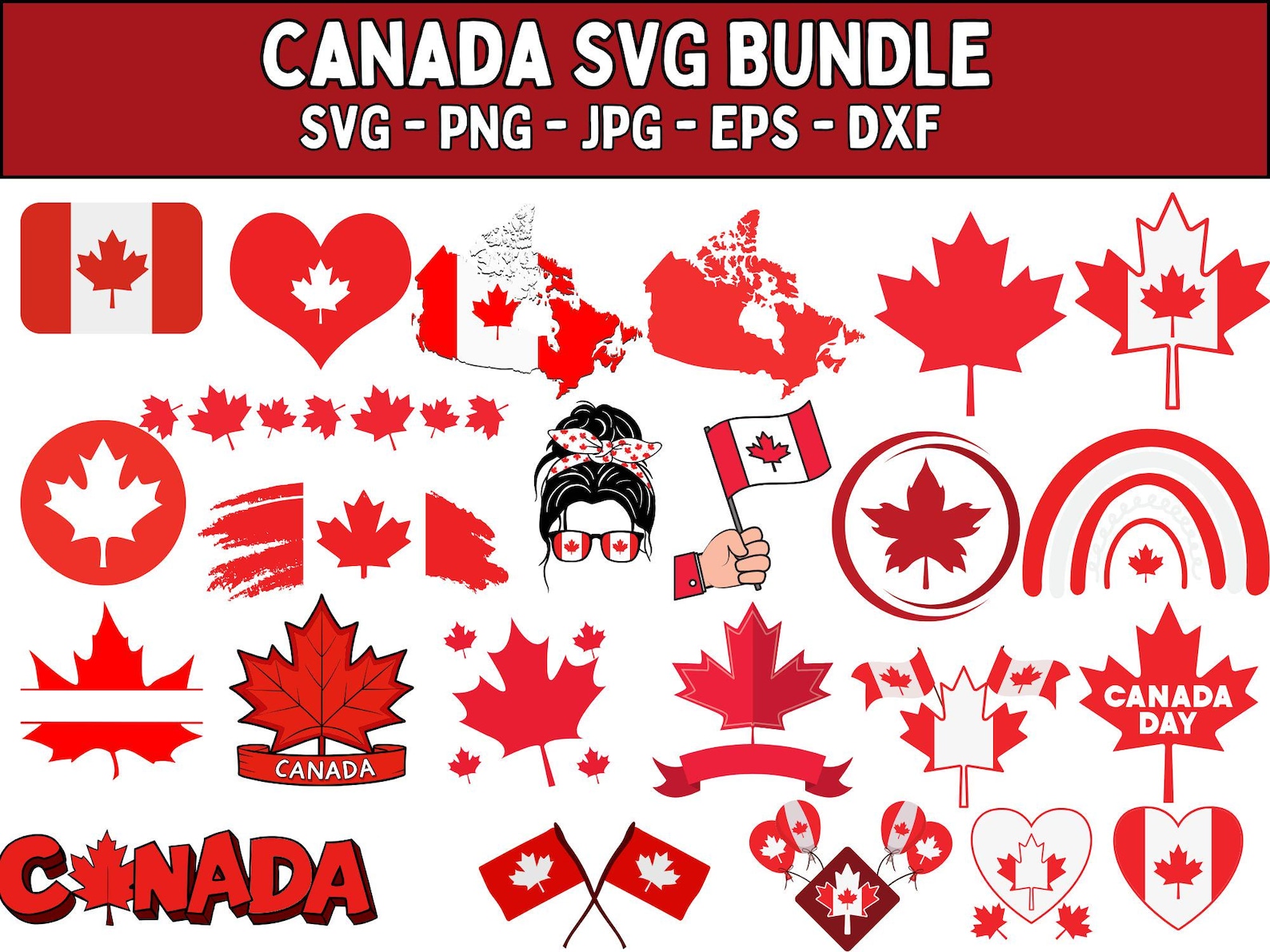 Canada SVG Bundle: Maple Leaf, Canadian Pride (digital Download) - Etsy