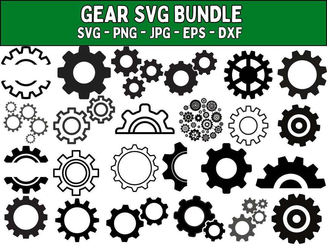 Gears SVG Bundle | Cogs and Gears Svg | Gears PNG | Gears Clipart ...