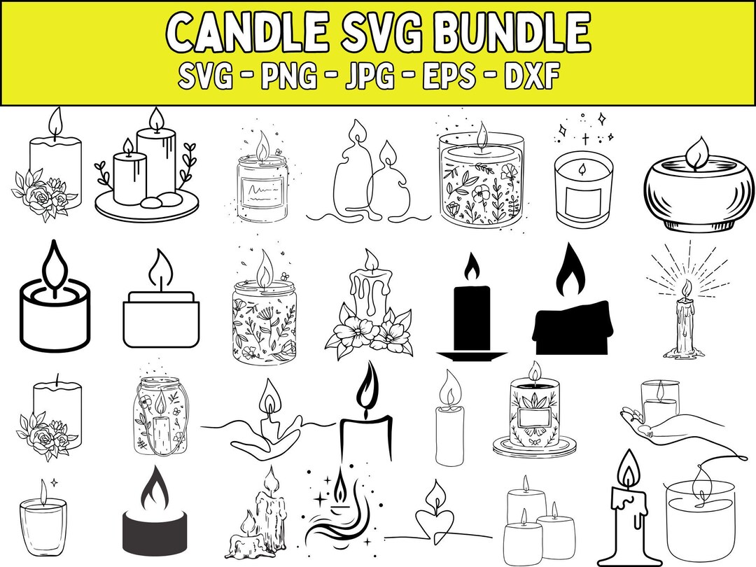 Candle SVG Bundle, Candle Dxf, Candle Png, Candle Eps, Candle Vector ...