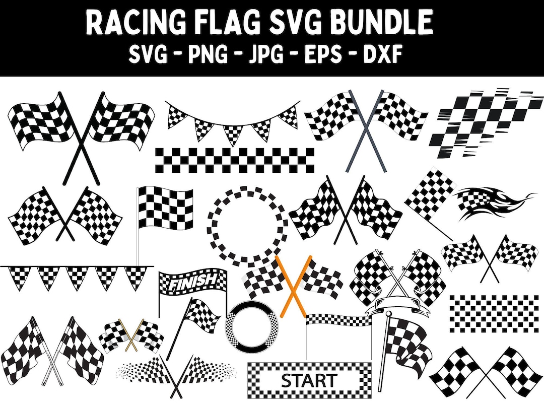 Race Flag SVG Bundle, Race Flag PNG Bundle, Race Flag Clipart, Race ...