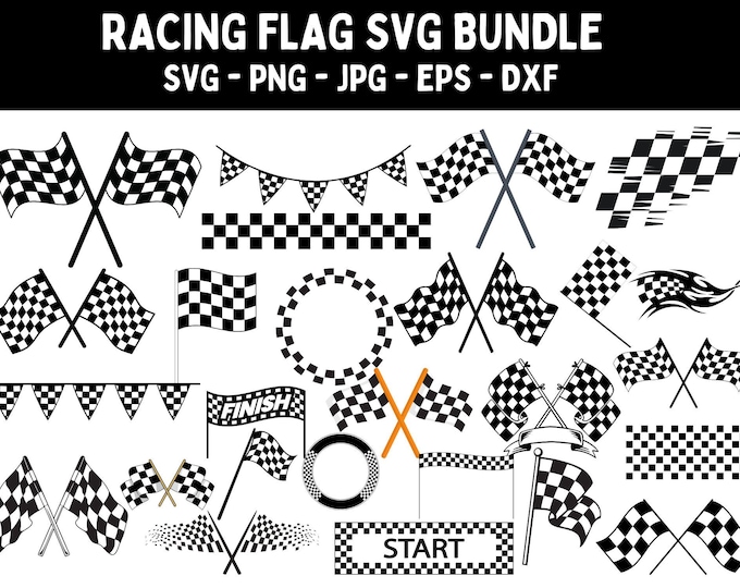 Racing Flag SVG/ Race Car Flag SVG/ Checkered Flag Svg/ Rally Car Svg ...
