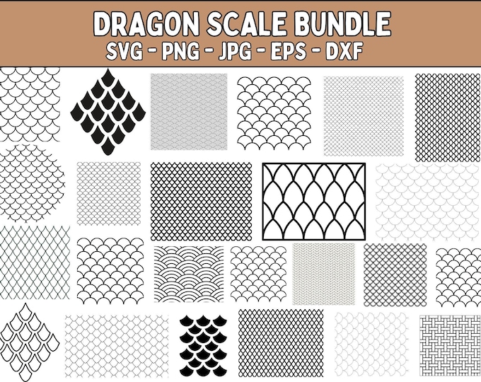 Dragon Scale SVG Bundle, Dragon Scale Dxf, Dragon Scale Png, Dragon ...