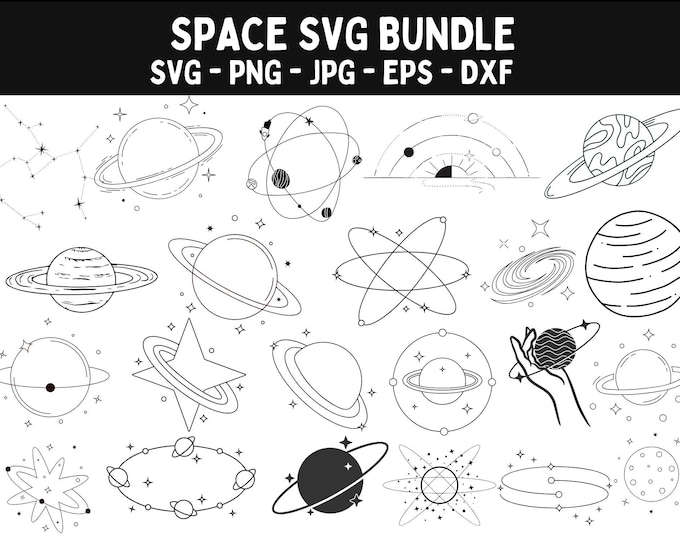 Outer Space SVG Clipart: Planets, Astronauts, Rockets (PNG) - Etsy Canada