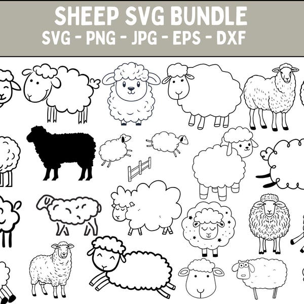 Sheep Svg - Etsy Canada