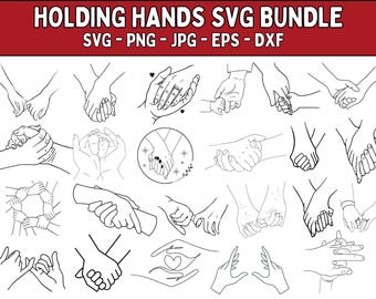 Holding Hands Svg Bundle, Holding Hand Cut File, Holding Hand ...