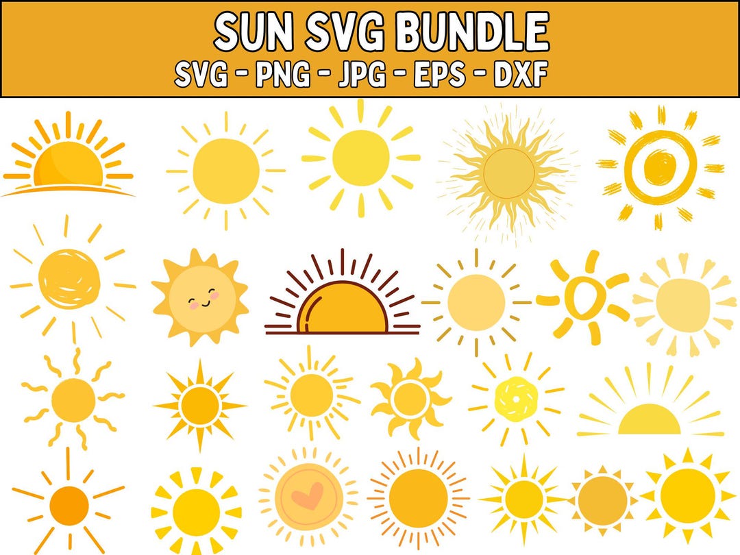 Boho Sun SVG Bundle: Sunrise, Face, Rays Clipart (digital Download) - Etsy