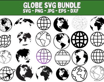 Globe SVG Bundle , Globe PNG Bundle , Globe Clipart , Globe SVG Cut ...