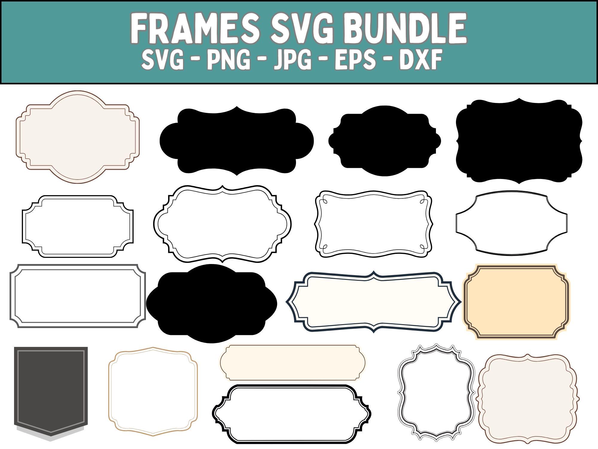 FRAMES SVG Label Frame CRICUT Vintage Label Clipart Wedding Card Svg ...
