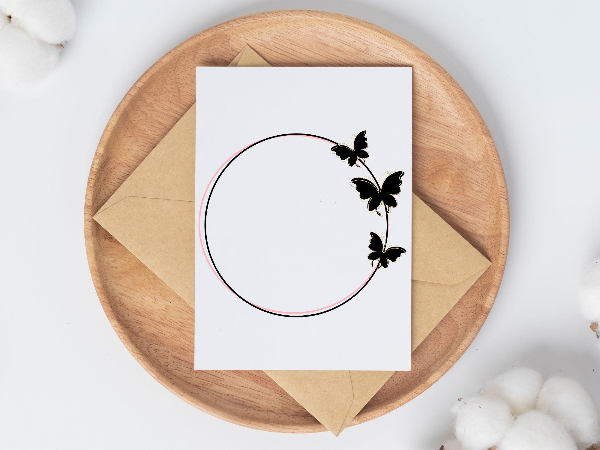 Butterfly Monogram Frame Svg Bundle , Butterfly Circle Monogram Frames ...