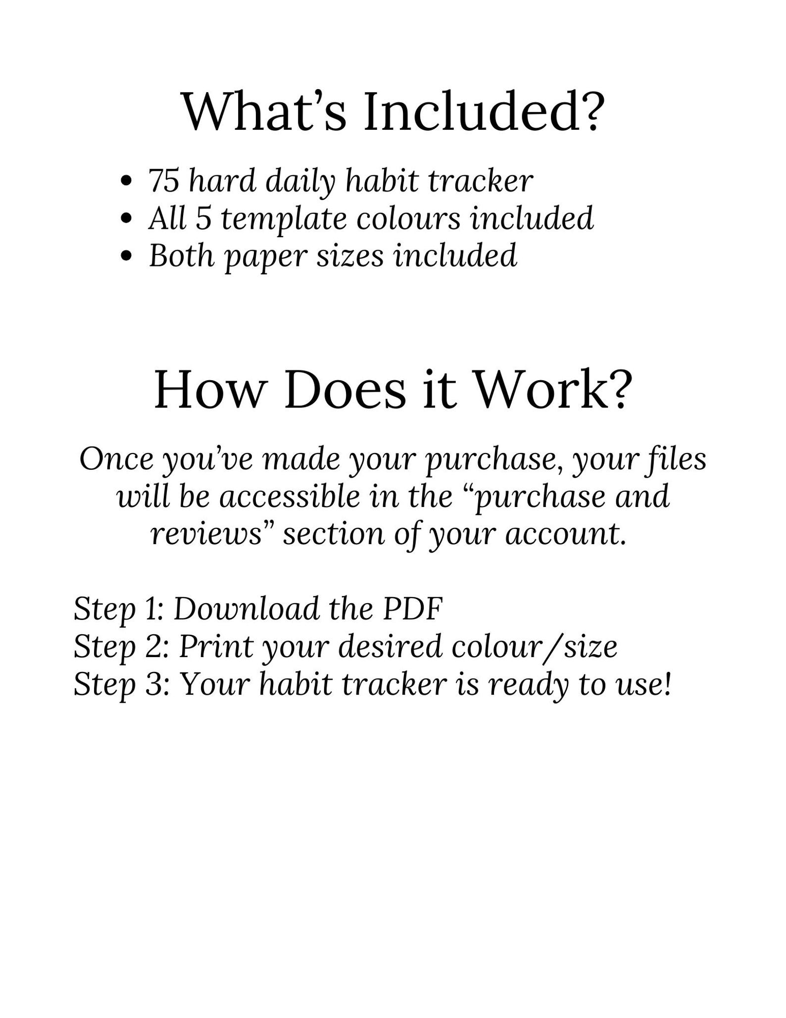 75 Hard Habit Tracker Printable PDF A4, A5 - Etsy