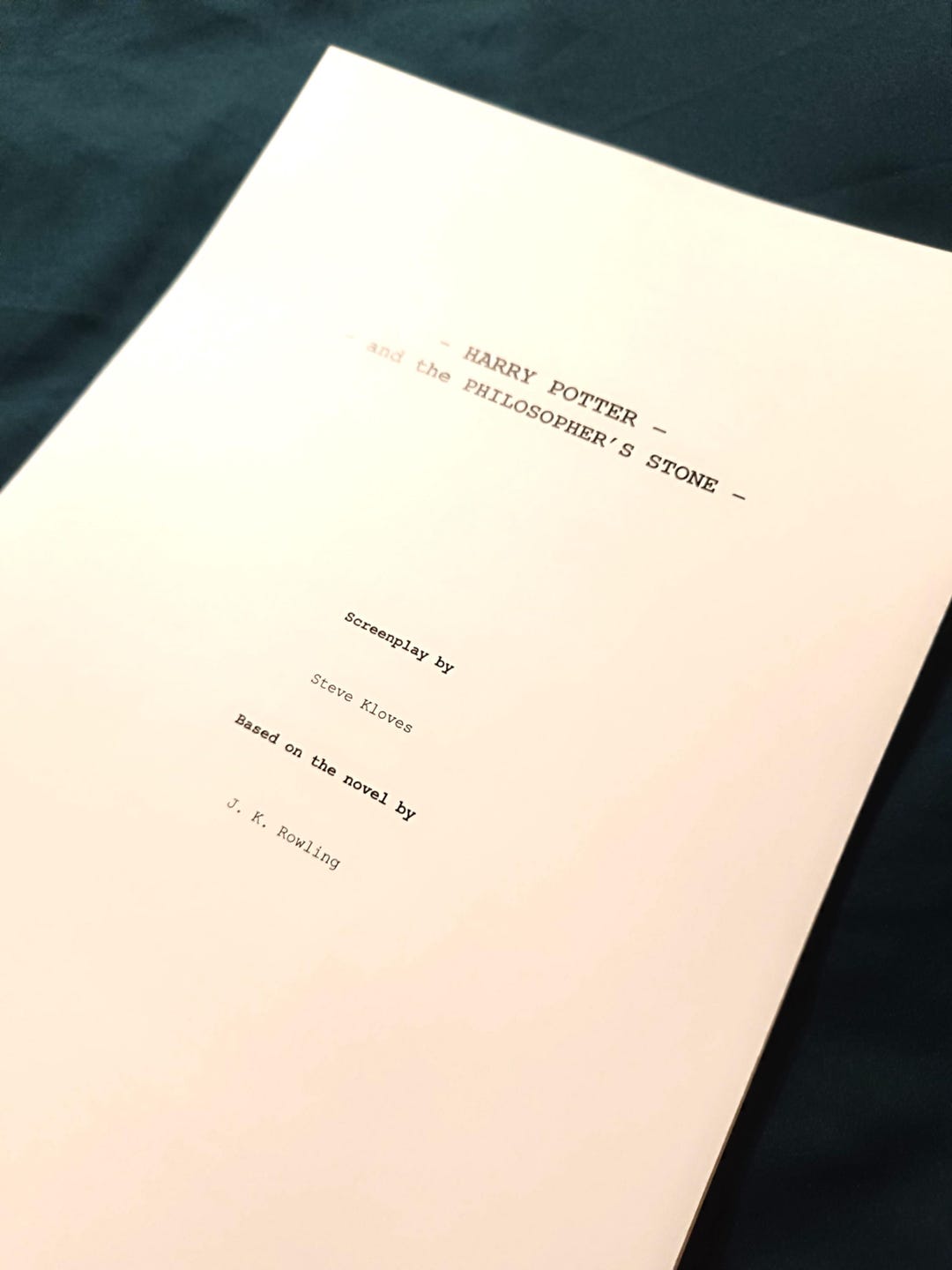 Harry Potter and the Philosopher's Stone Screenplay: Movie Film Script ...