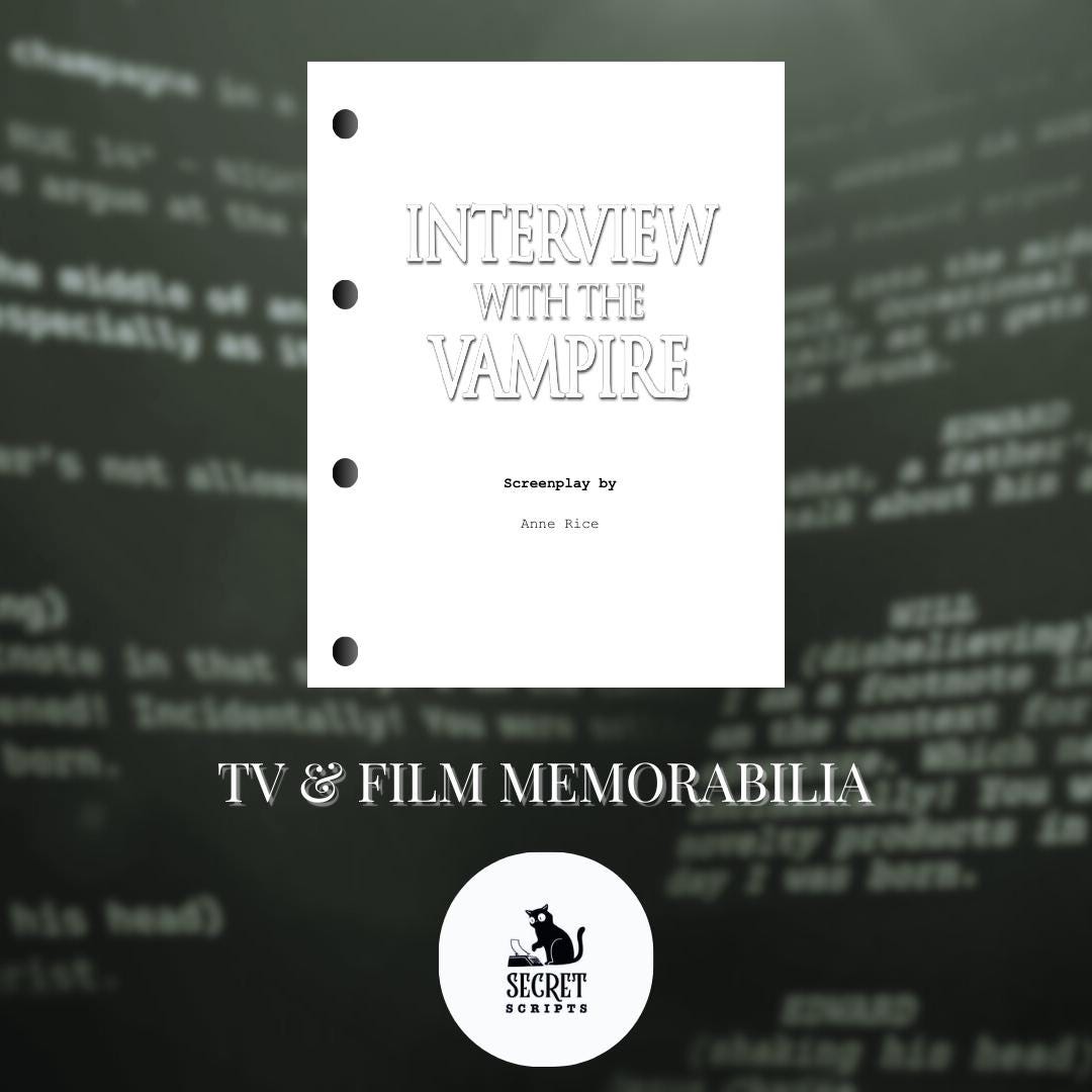 Interview With the Vampire Screenplay: Movie Script Memorabilia - Etsy