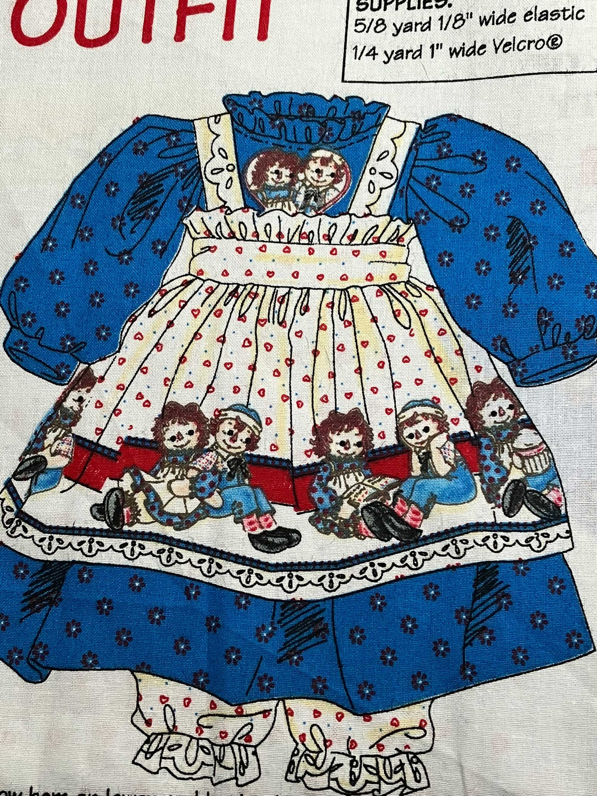 Daisy Kingdom Fabric Panels to SEW 25" Raggedy Ann & Andy and Classic ...
